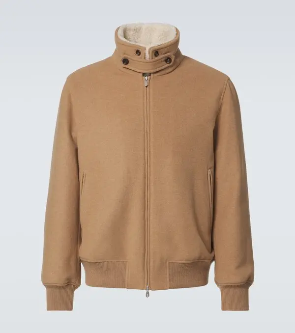 Brunello Cucinelli Padded Shearling-trimmed Cashmere Blouson