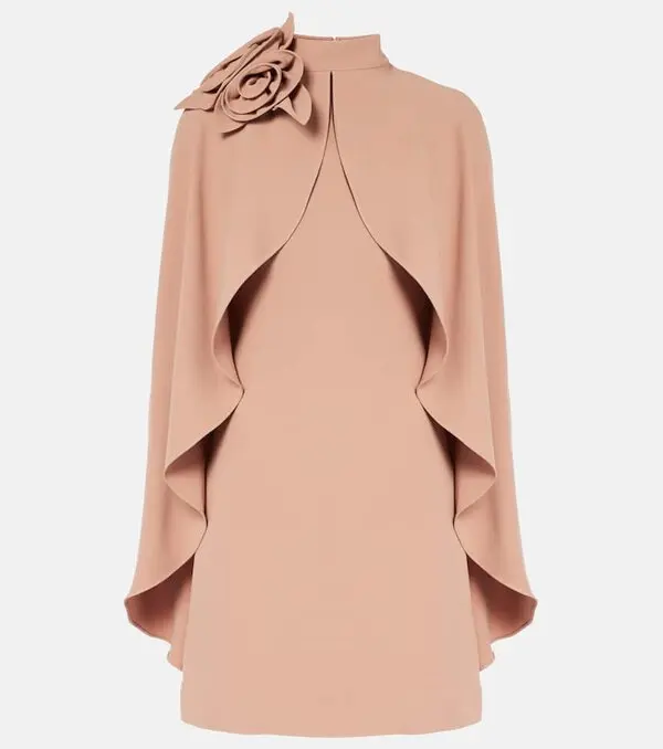 Elie Saab Floral-appliqué Ruffled Cady Minidress