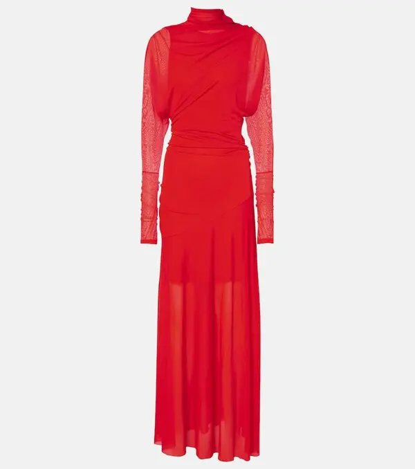 Proenza Schouler Paula Sheer Crêpe Jersey Gown - Red