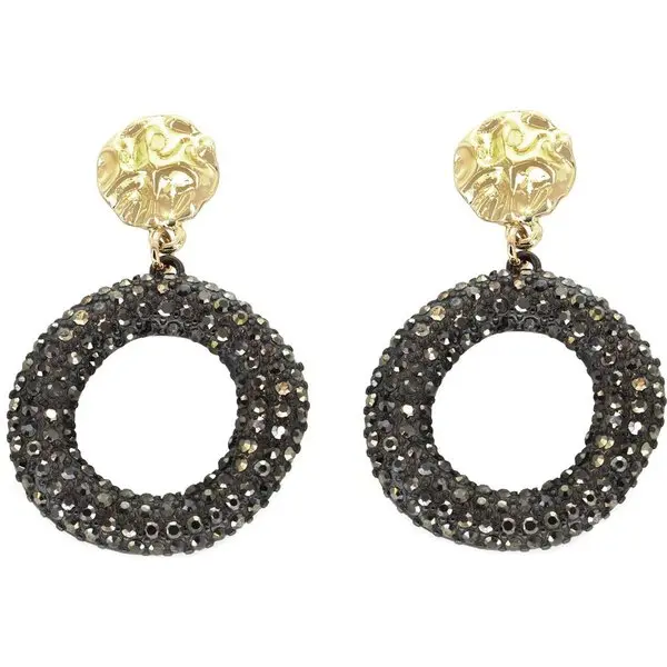 PANACEA Pavé Circle Drop Earrings