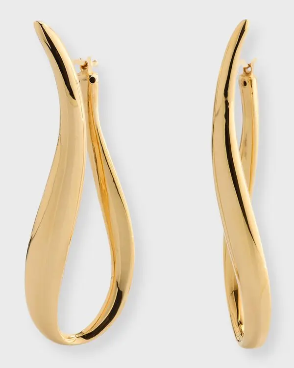LISA NIK Golden Dreams Elongated Hoop Earrings