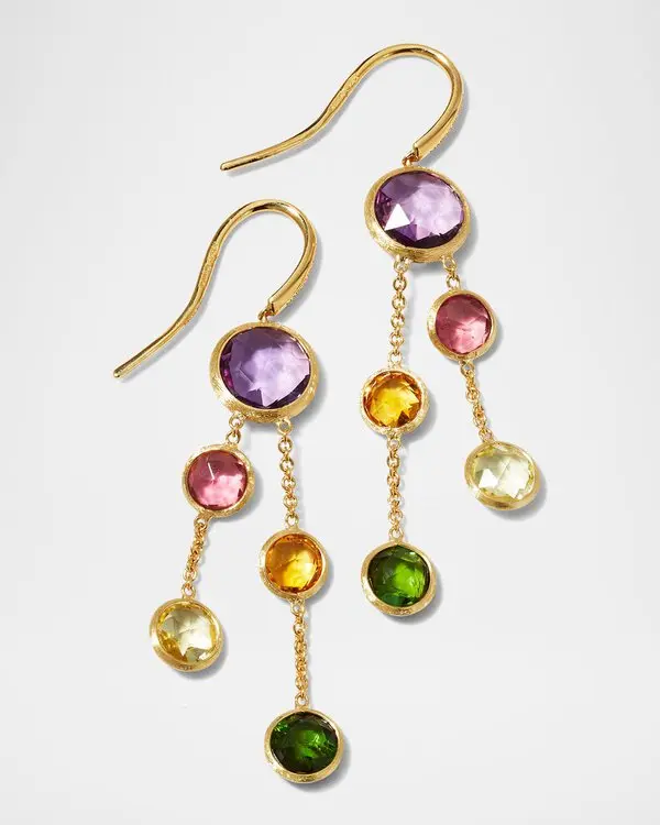 Marco Bicego 18k Jaipur Blue Topaz Dangle Earrings - Mixed Stones