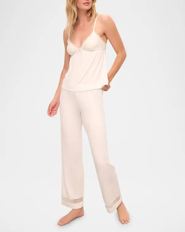 Buy Eberjey Mia Lace-trim Cami Pants Pajama Set Ivory At 51