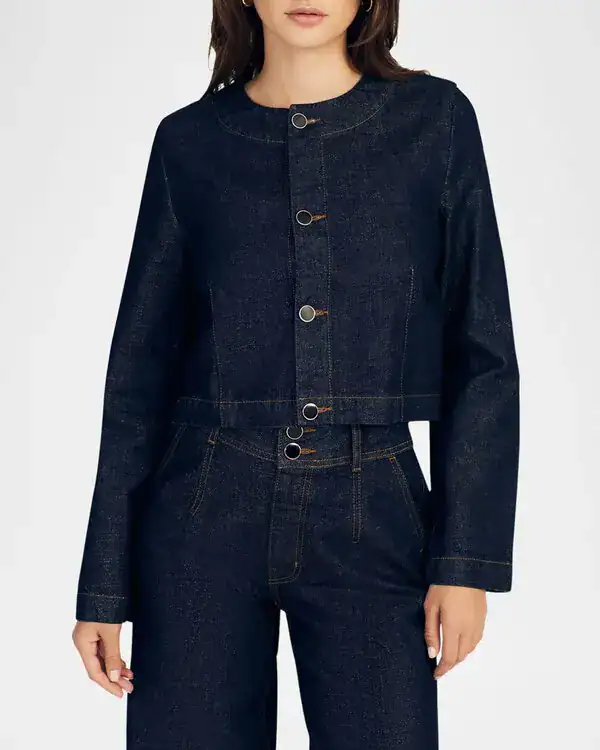 Derek Lam 10 Crosby Ezra Denim Jacket In Charme 54% Off