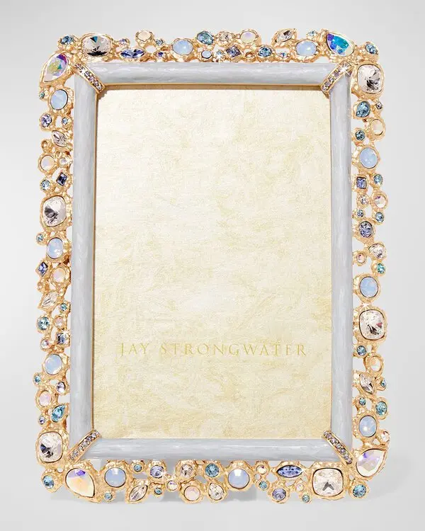 JAY STRONGWATER Bejeweled Frame, 4" X 6 - Light Blue