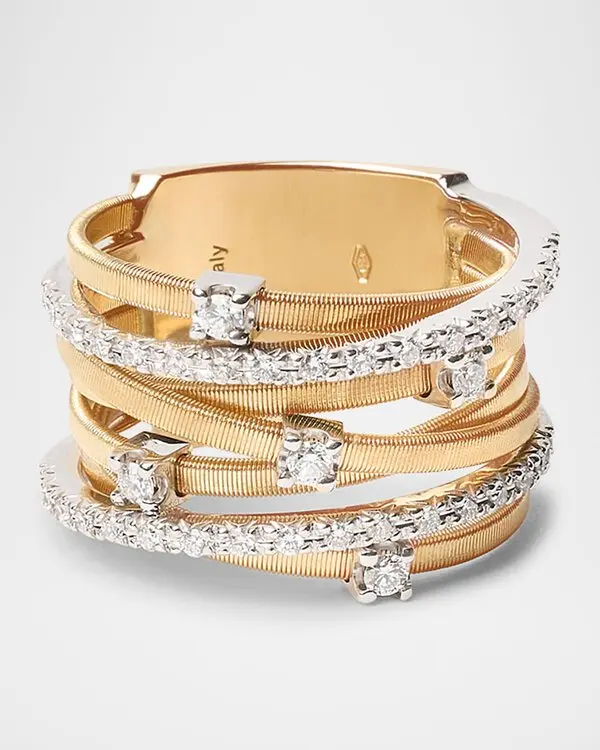 Marco Bicego Goa Seven-row Diamond Ring - Yellow Gold