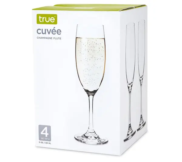 TRUE BRANDS Cuvee Set Of 4 Champagne Flutes