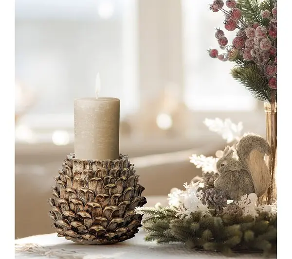 VALERIE PARR HILL 5' Pinecone Candle Holder Valerie