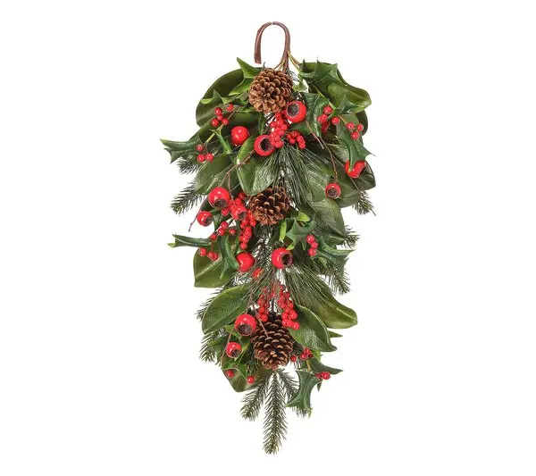 VALERIE PARR HILL 26' Berry/pine/magn/holly Teardrop Valerie