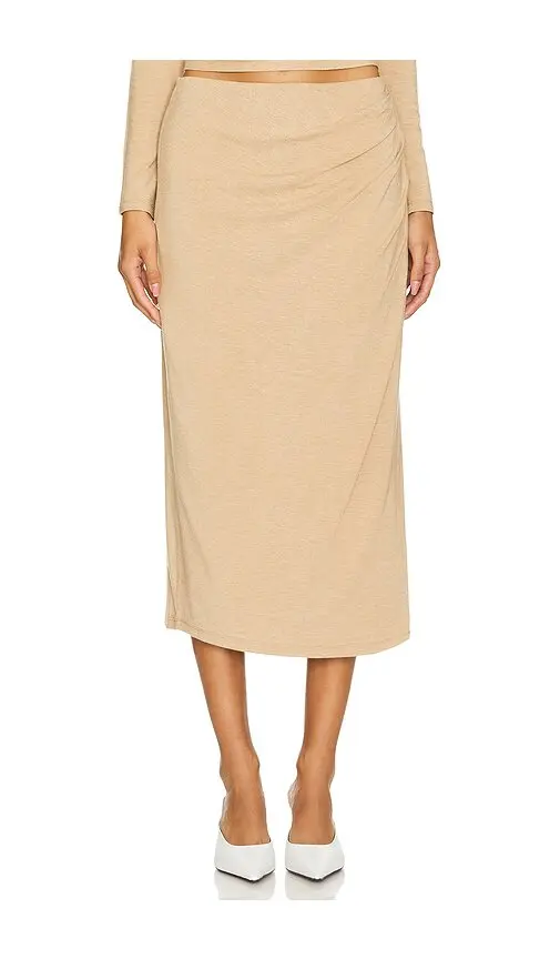 Vince Side Drape Midi Skirt - Cashew