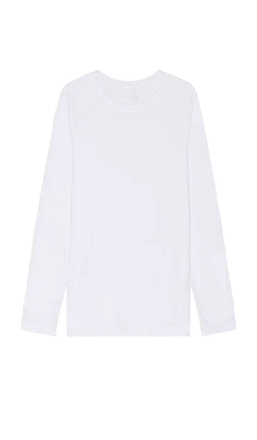 Alo Yoga The Triumph Long Sleeve T-Shirt - White | Editorialist