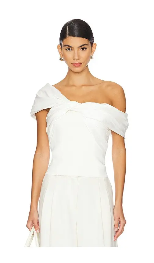 Simkhai Celiana Knit Combo Top - Ivory
