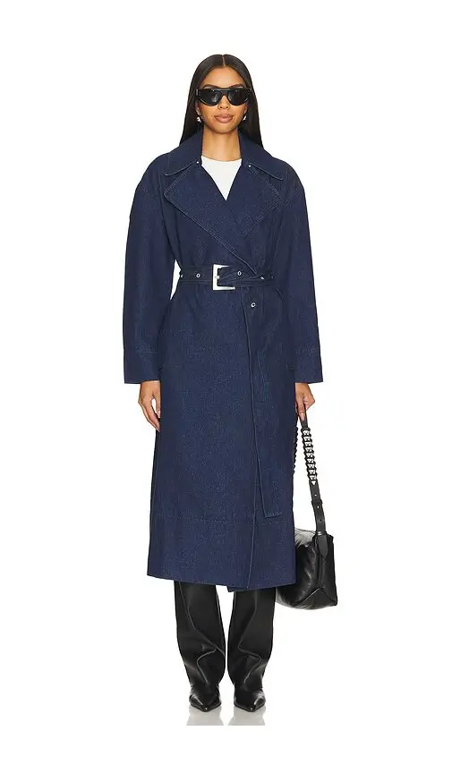 Apparis Tate Denim Trench Coat - Indigo