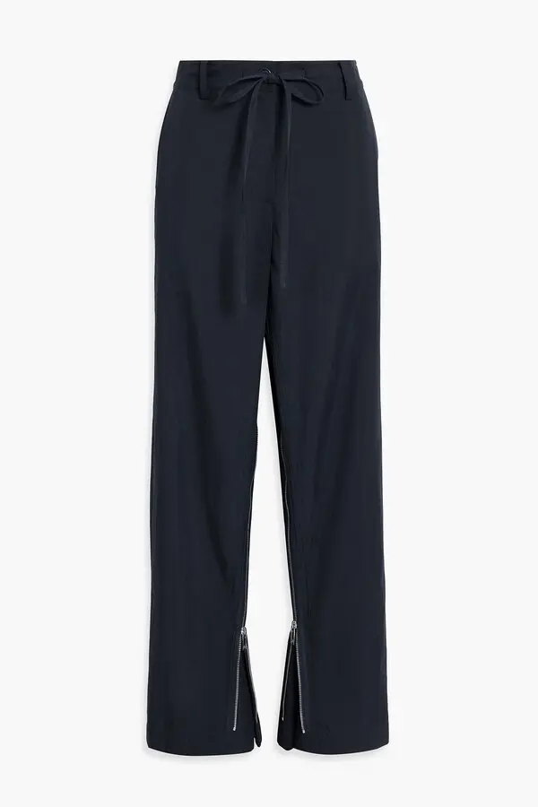 Helmut Lang Cotton-blend Twill Wide-leg Pants - Navy
