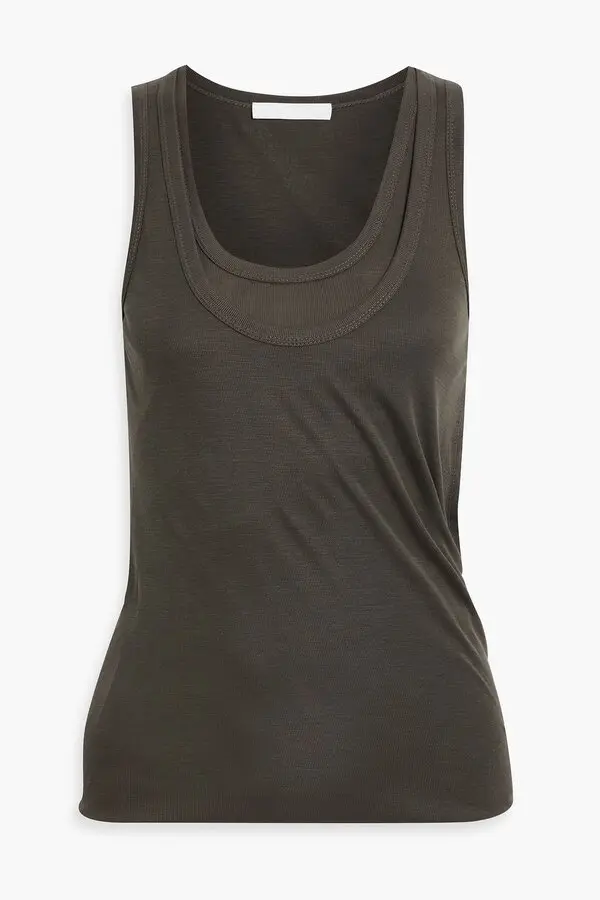 Helmut Lang Layered Lyocell-jersey Tank - Dark Gray