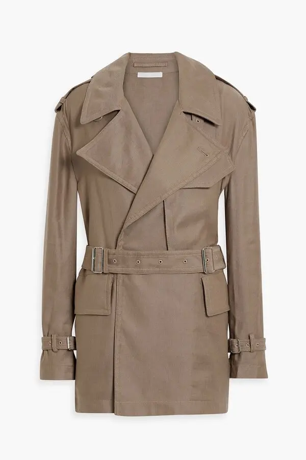 Helmut Lang Belted Lyocell And Linen-blend Jacket