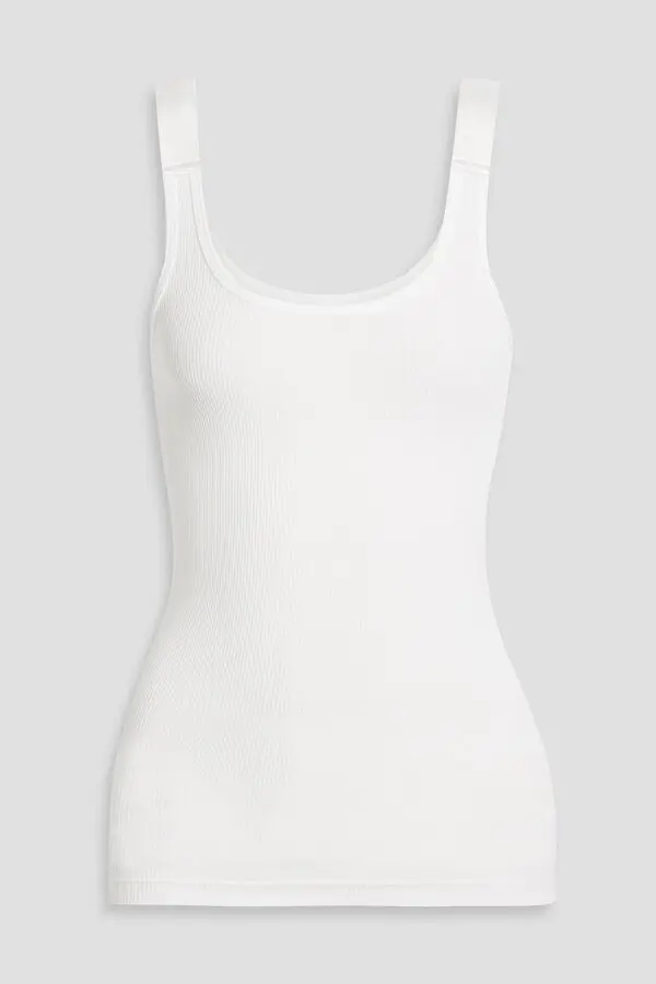 Helmut Lang Ribbed Stretch-modal Jersey Tank - White