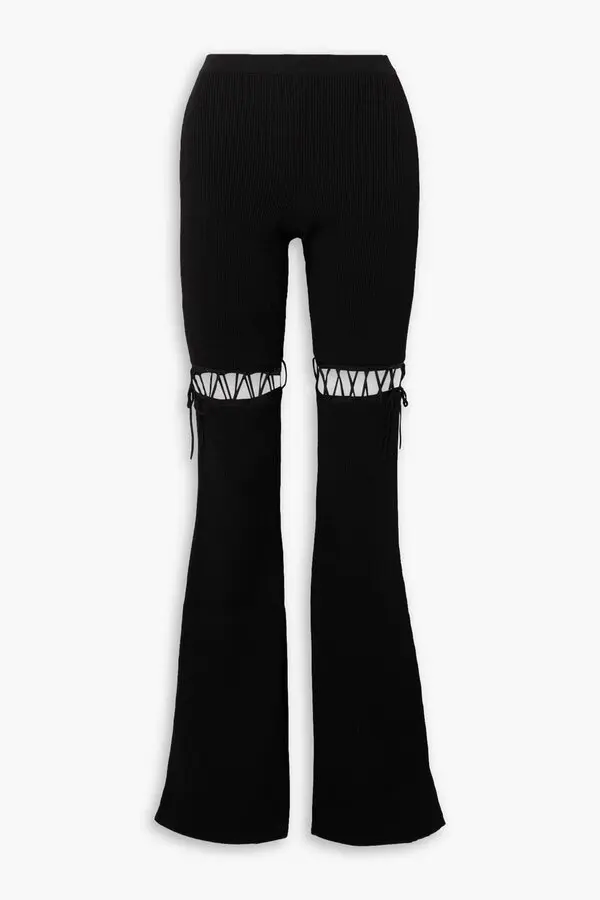 NENSI DOJAKA Laceup Ribbedknit Flared Leggings