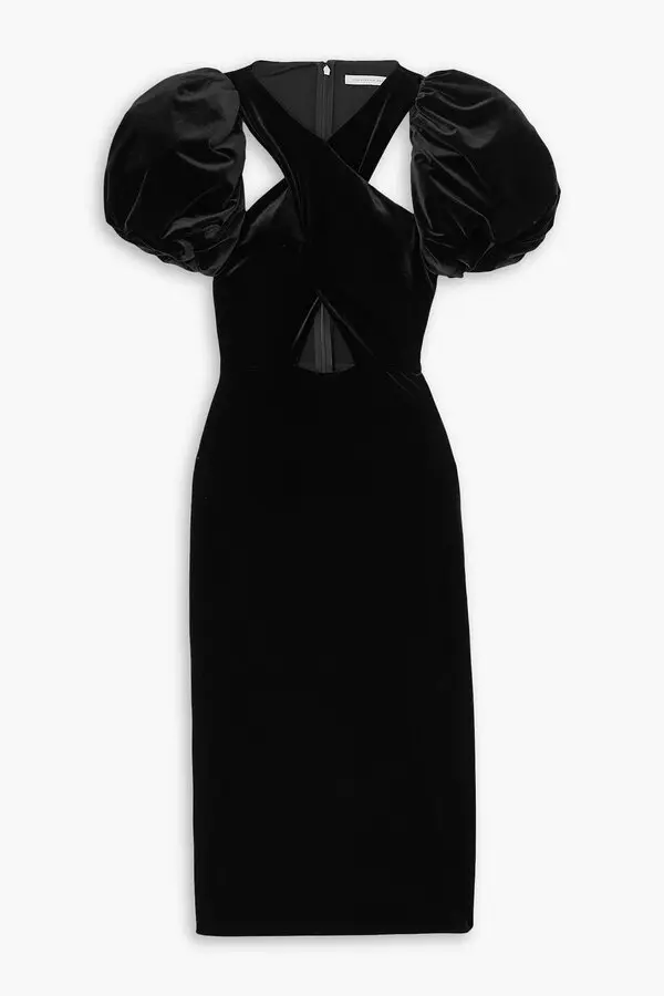 CHRISTOPHER KANE The Mickey Cutout Stretch-velvet Midi Dress