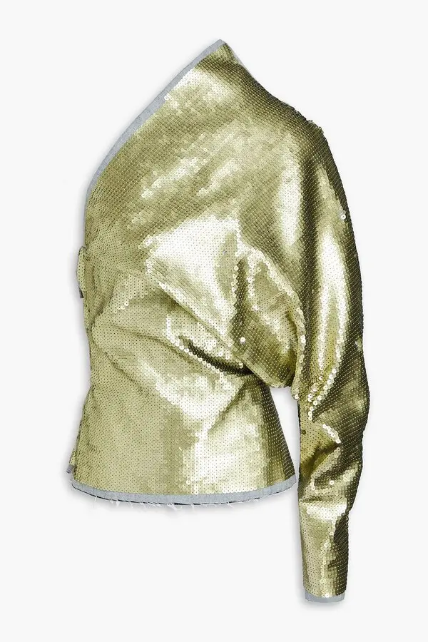 Rick Owens Luxor One-sleeve Sequined Top - Gold
