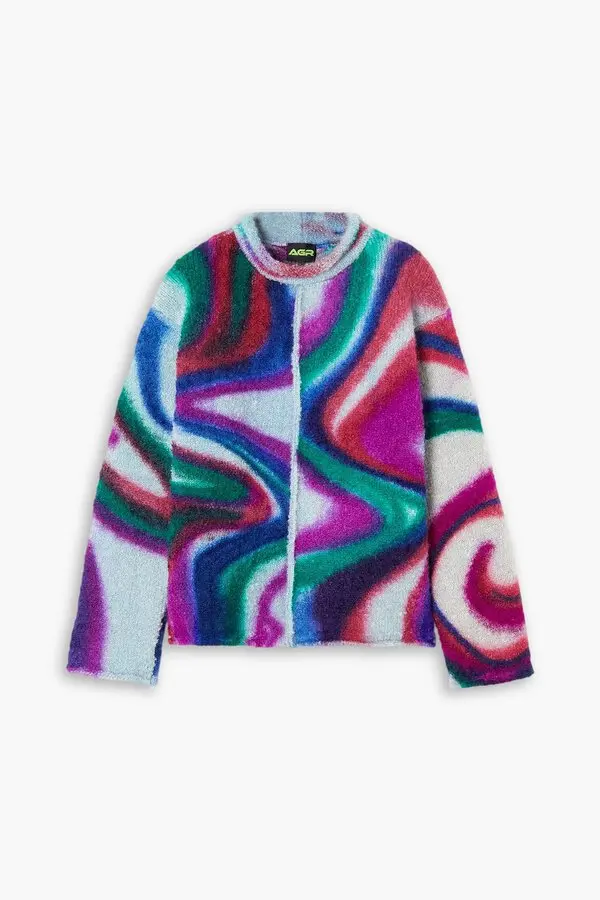 AGR Printed Mohair-blend Bouclé Sweater