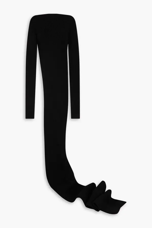 Rick Owens Asymmetric Ribbed Cashmere-blend Sweater