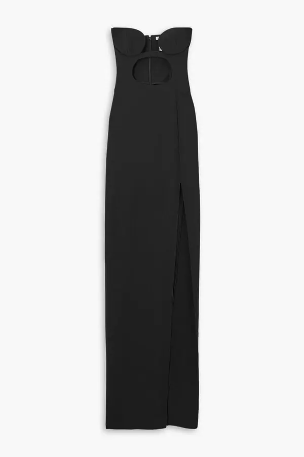 Nensi Dojaka Strapless Cutout Stretch-Jersey Maxi Dress In Black - 80% Off  | Editorialist
