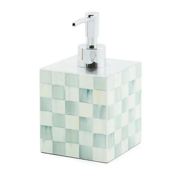 MACKENZIE-CHILDS Sterling Check Lacquer Soap Pump