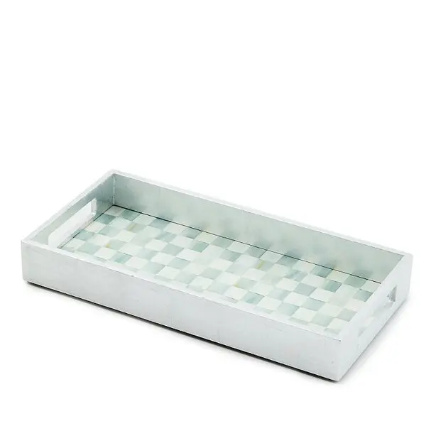 MACKENZIE-CHILDS Sterling Check Lacquer Vanity Tray