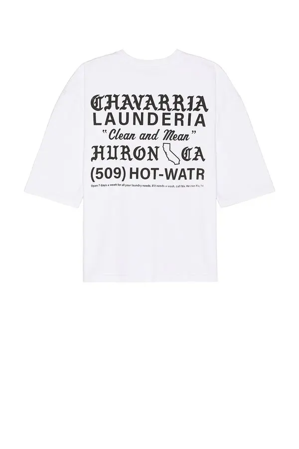 Willy Chavarria Buffalo Pocket Tee Laundromat - White | Editorialist