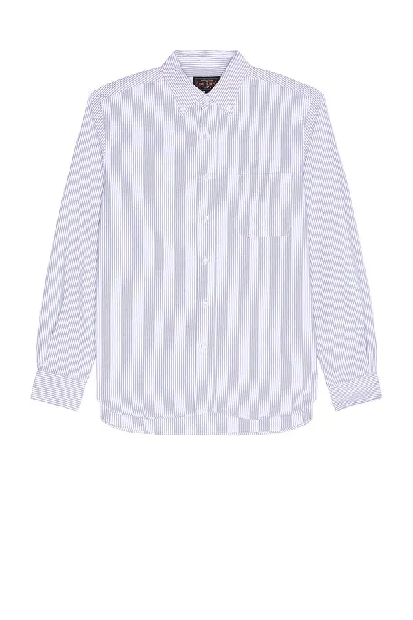 BEAMS B.d Oxford Candy Stripe - Blue