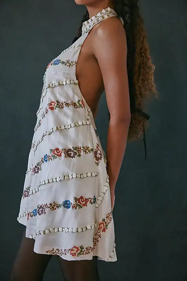 free people embroidered mini dress Free People Country Roads Embroidered Mini Dress, Size Large – Vanessa Jane