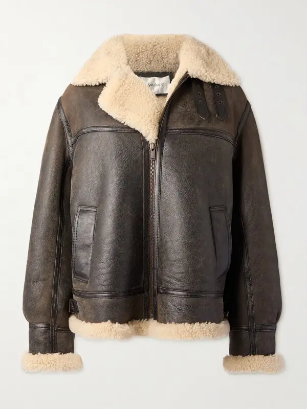 Saint Laurent Shearling Jacket - Brown