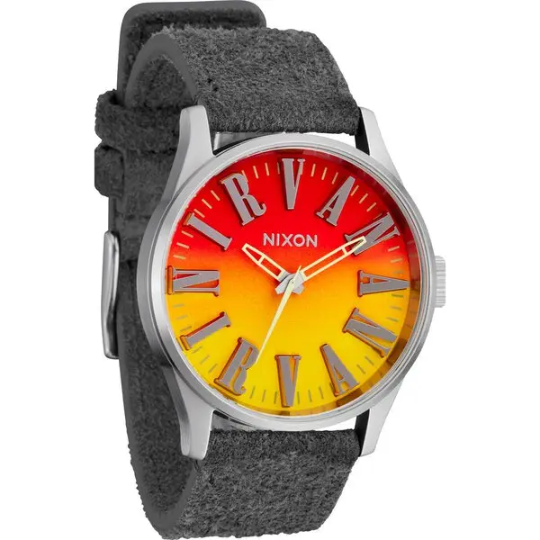 Nixon Nirvana Sentry Leather Strap Watch