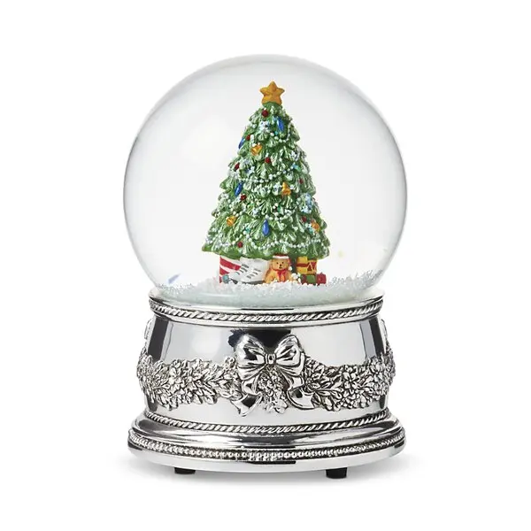 REED & BARTON Christmas Tree Musical Snow Globe