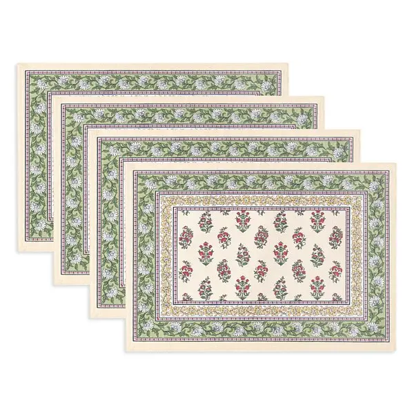 ELRENE HOME FASHIONS Nomad Harvest Block Print Placemats, 13x19, Set Of 4 - Multi