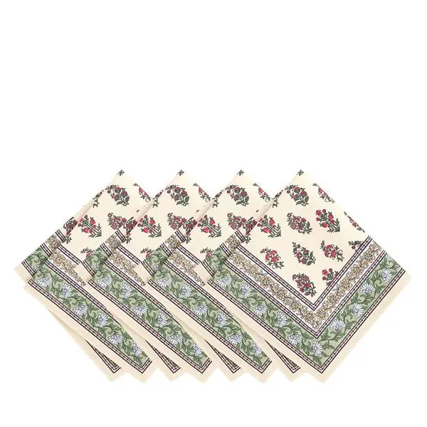 ELRENE HOME FASHIONS Nomad Harvest Block Print Napkins, 17x17, Set Of 4