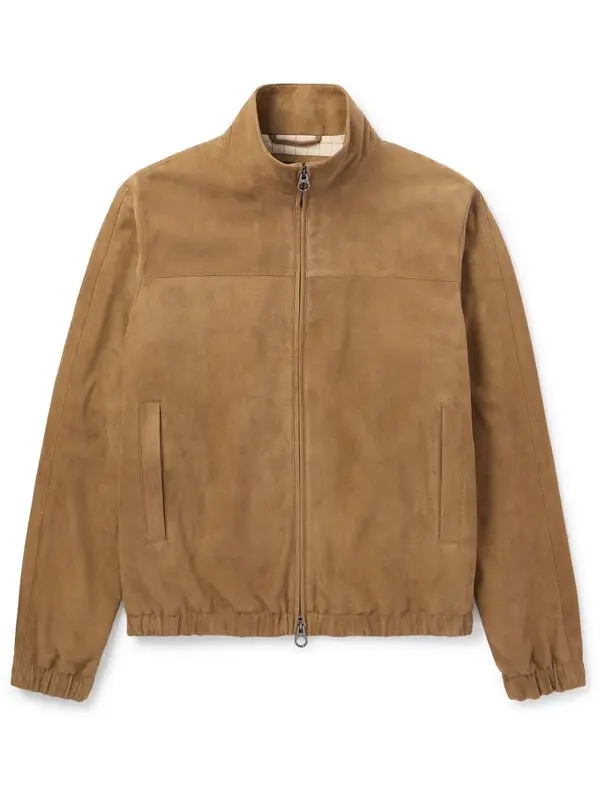 Loro Piana Suede Zip-up Bomber Jacket