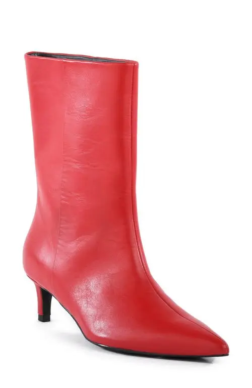 Seychelles Game Changer Pointed Toe Kitten Heel Boots - Red Leather