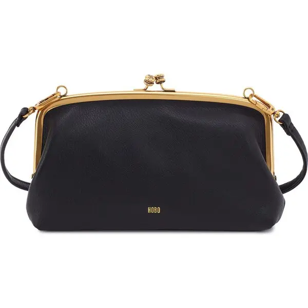 Hobo Cora Leather Frame Crossbody Bag - Black