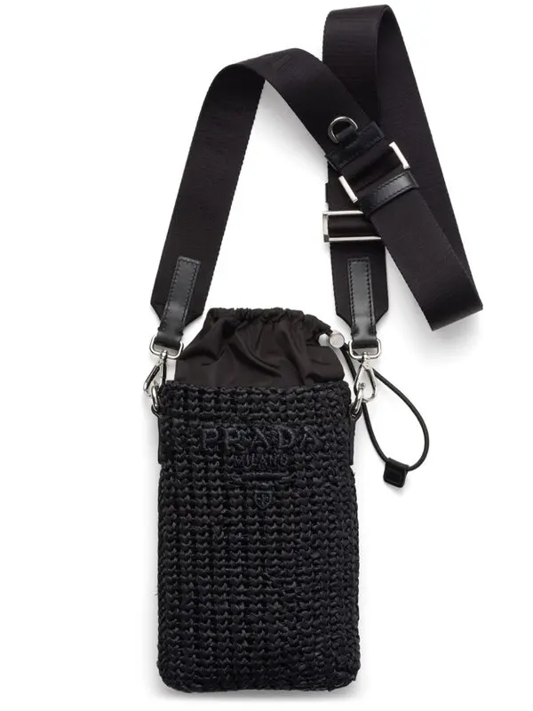 Prada Logo-embroidered Smartphone Case - Black