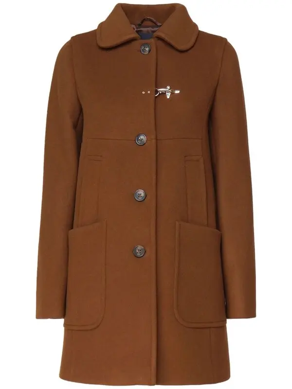 FAY Ganci-detail Coat - Brown