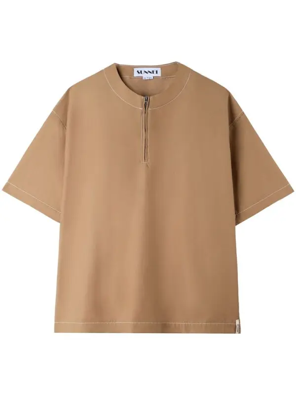 Sunnei Zip-up T-shirt - Neutrals