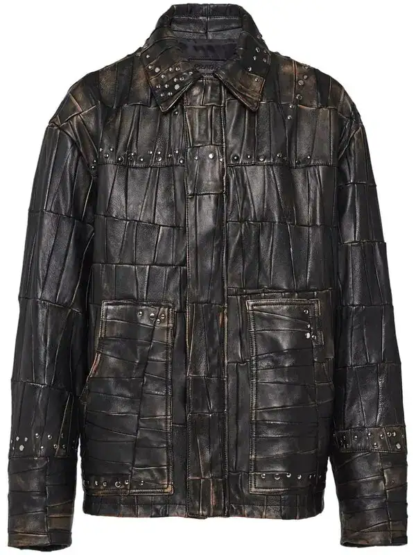 Prada Studded Leather Jacket - Black | Editorialist