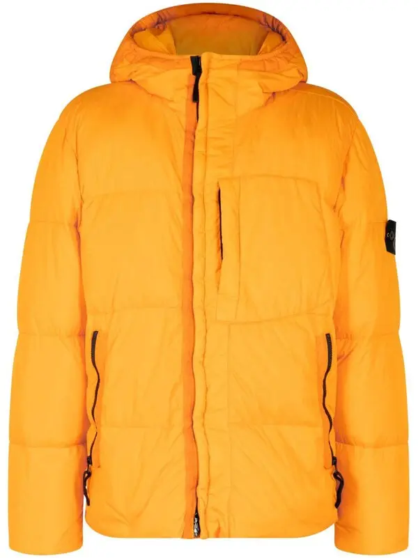 Stone Island Garment Dyed Crinkle Reps Jacket - Orange