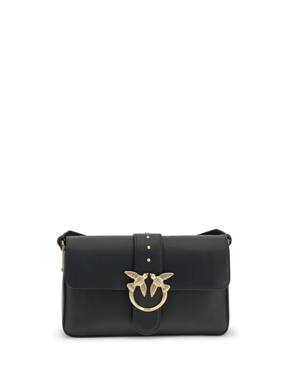Pinko Smooth Calfskin Love One Shoulder Bag - Black