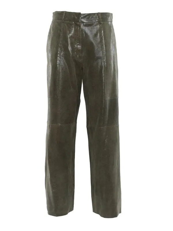FORTE_FORTE Lizard Printed Suede Cargo Trousers