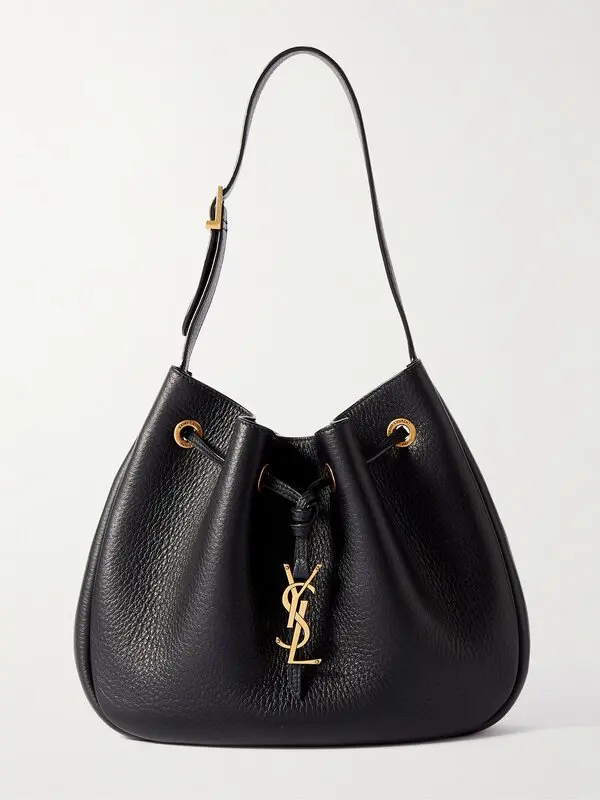 Saint Laurent Paris Vii Small Textured-leather Shoulder Bag - Black