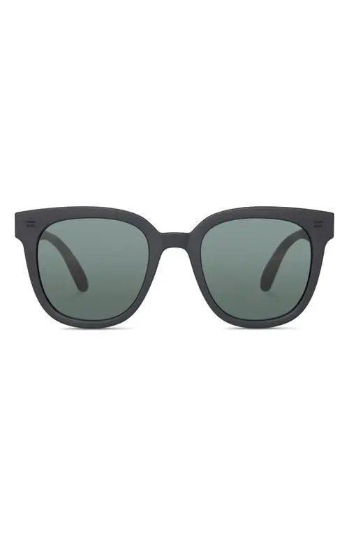 Toms Juniper 54mm Round Frame Sunglasses - Matte Black W/ Green Grey