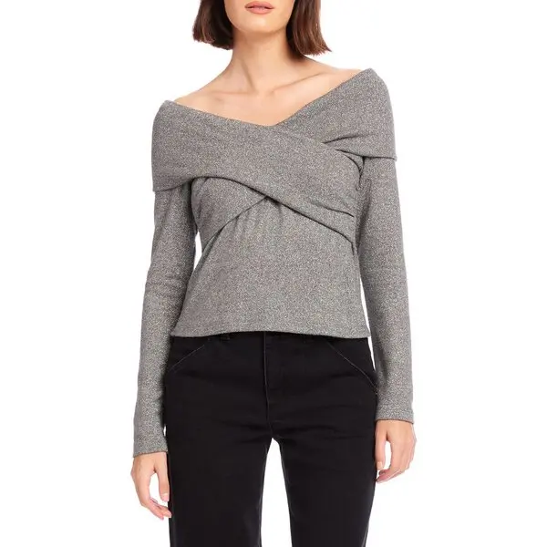 Fifteen Twenty Lana Metallic Crossover Top